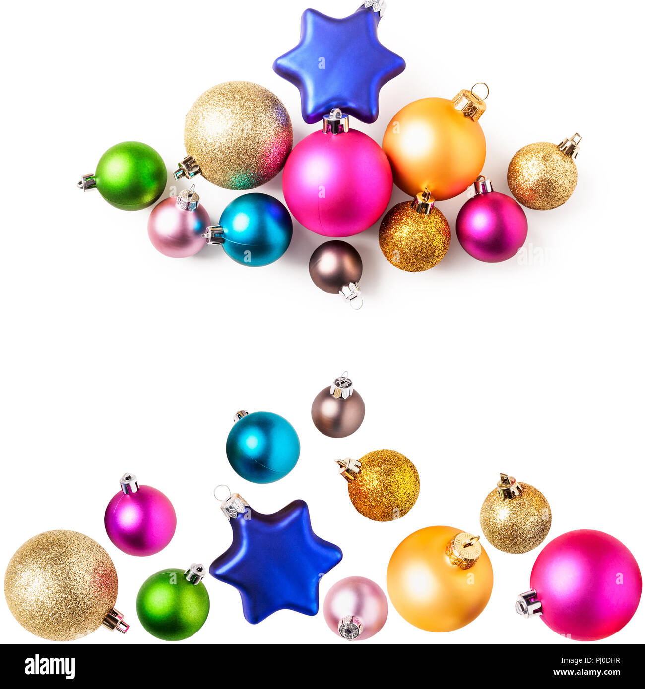 Christmas balls collection. Colorful baubles isolated on white ...