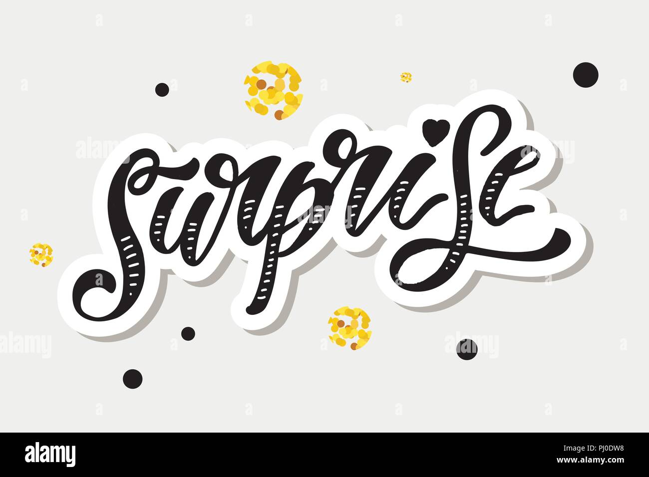 Surprise lettering Calligraphy Brush Text Holiday Vector illustration ...