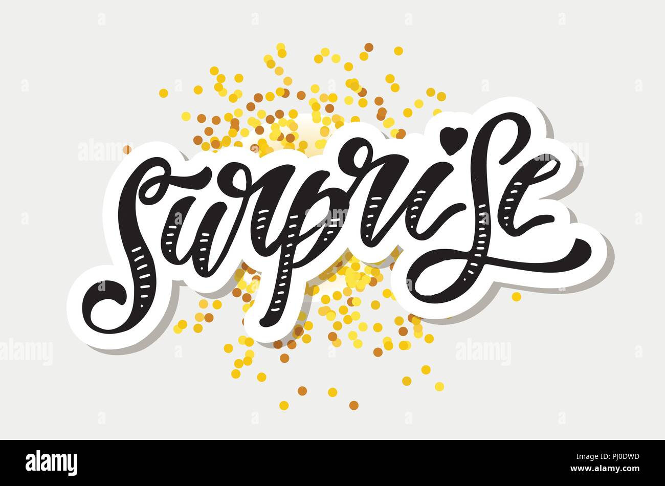 Surprise lettering Calligraphy Brush Text Holiday Vector illustration ...