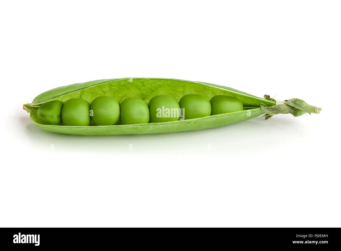 Fresh green pea pod isolated on white background Stock Photo - Alamy