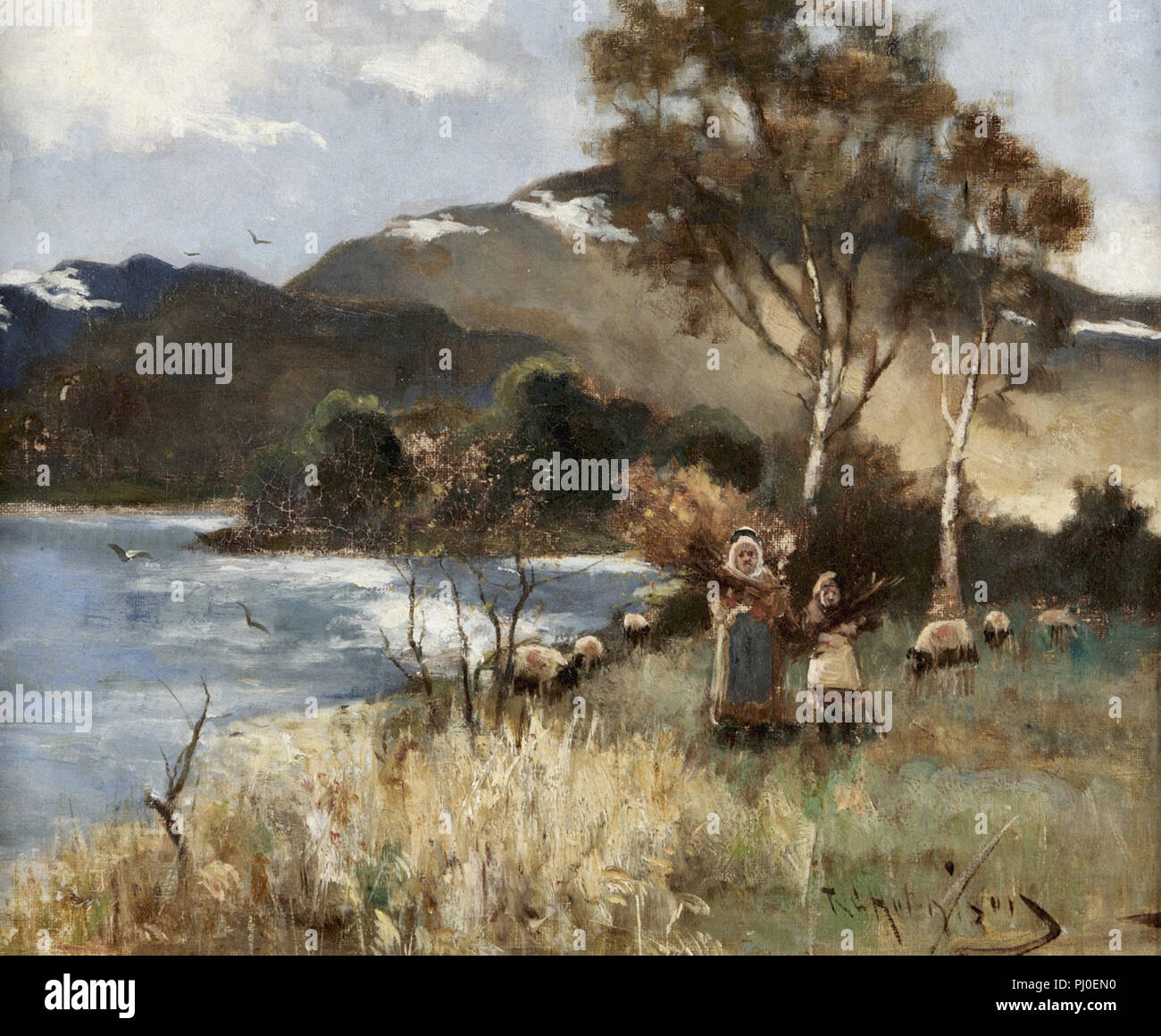 Hutchison Robert Gemmell - Gathering Sticks Stock Photo - Alamy