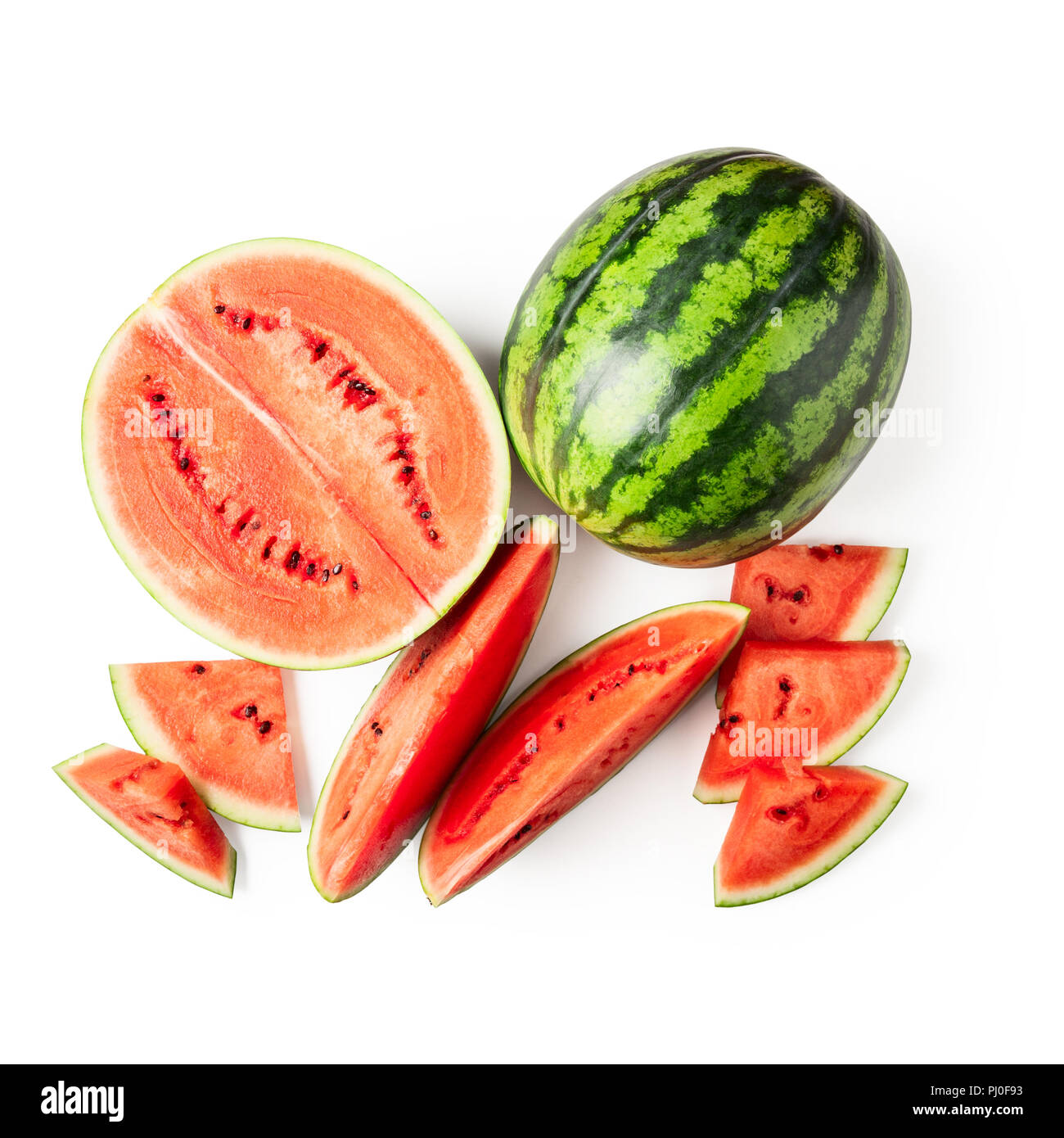 Sliced watermelon fruit berry isolated on white background clipping ...