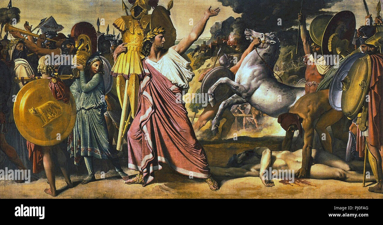 Ingres Jean Auguste Dominique - Romulus Conqueror of Acron Stock Photo ...