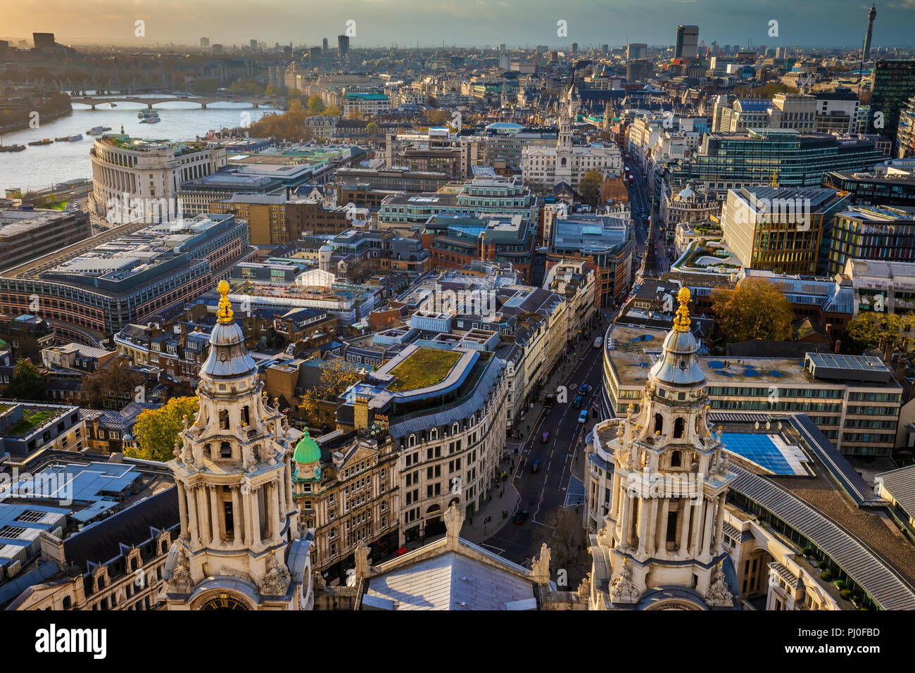London, England - Aerial skyline view of London taken from top of St ...