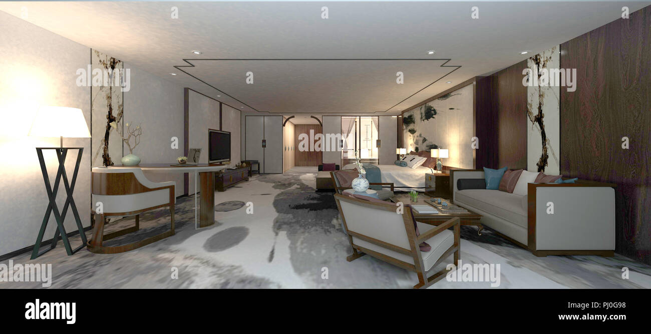 3d render of hotel room Stock Photo - Alamy