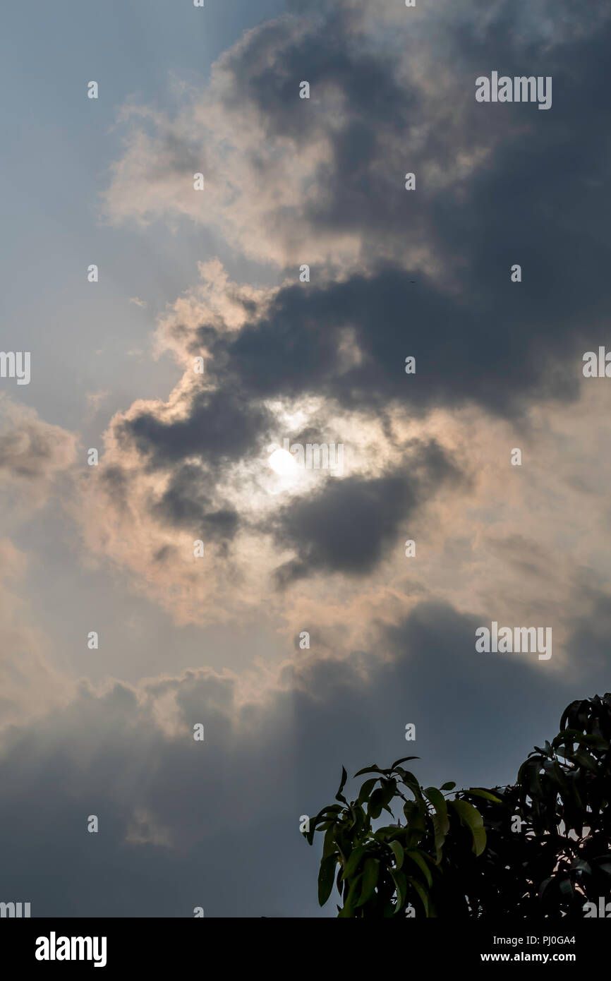 Dramatic sky with stormy clouds. Dark sky and dramatic black cloud ...