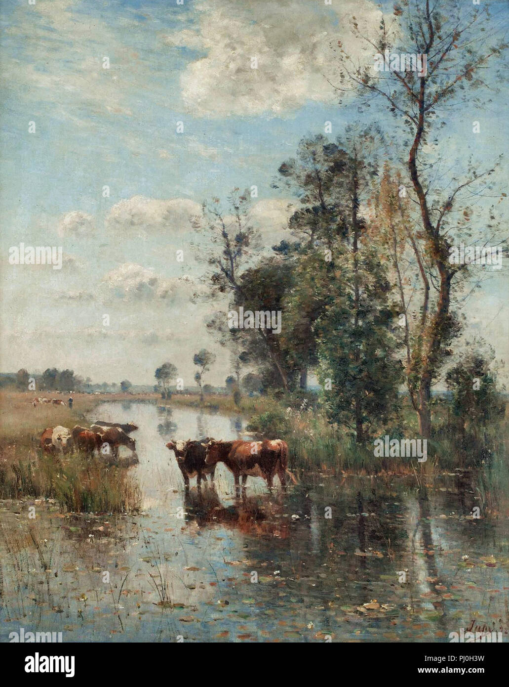 Japy Louis Aimé - Watering Cows Stock Photo - Alamy