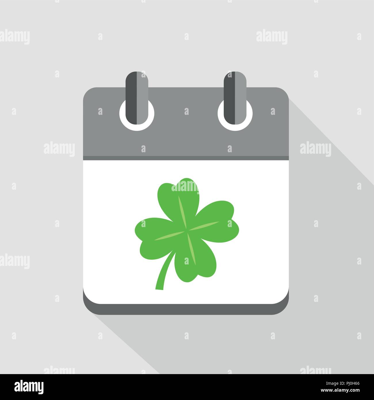 four-leaf green clover in a calendar vector illustration EPS10 Stock ...