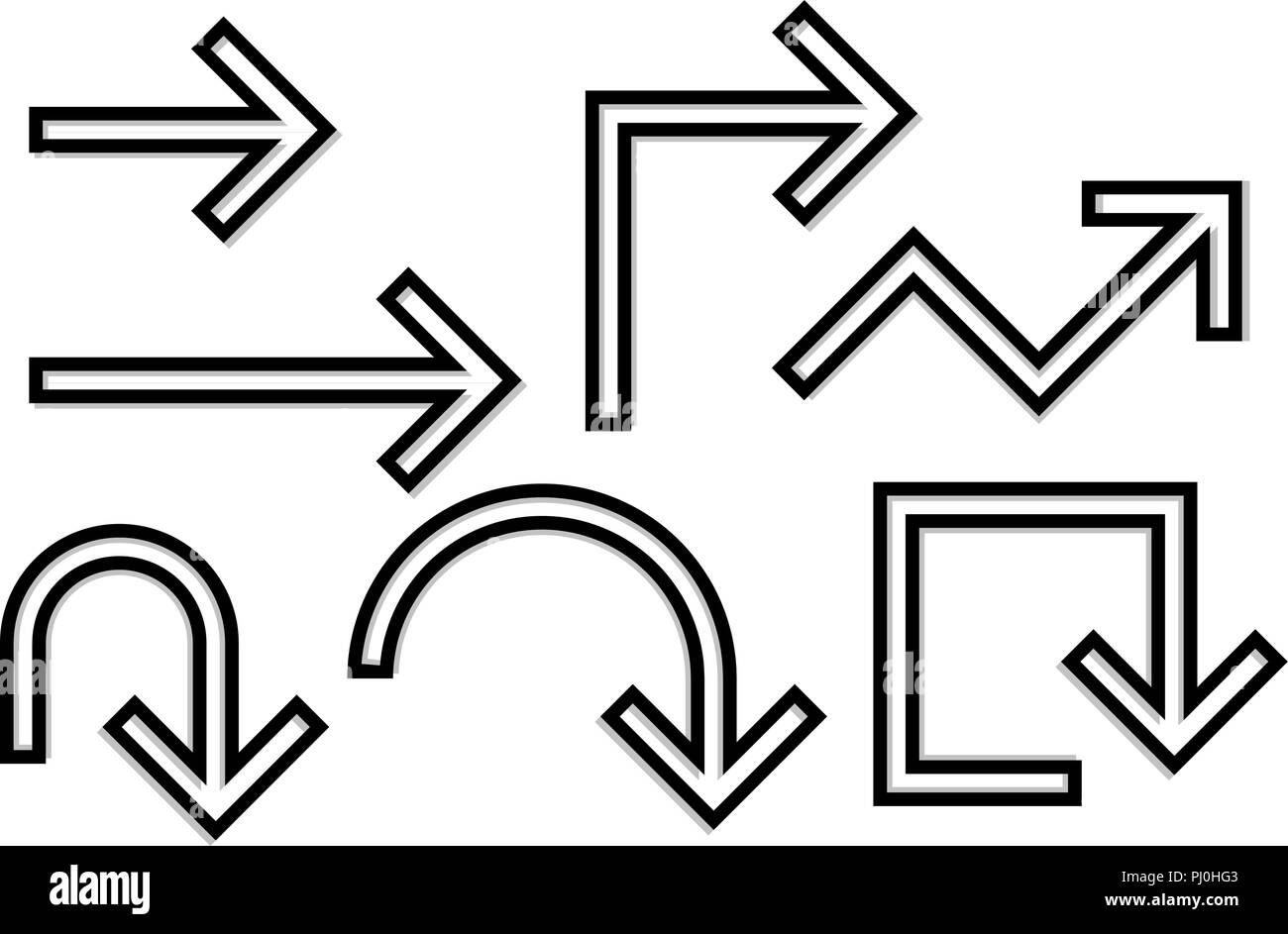 Arrow outline design hi-res stock photography and images - Alamy