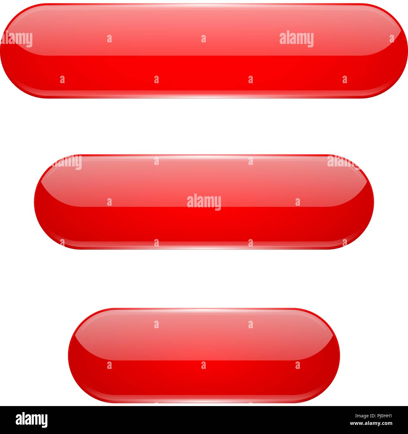 Red oval buttons. 3d glass menu icons Stock Vector Image & Art - Alamy