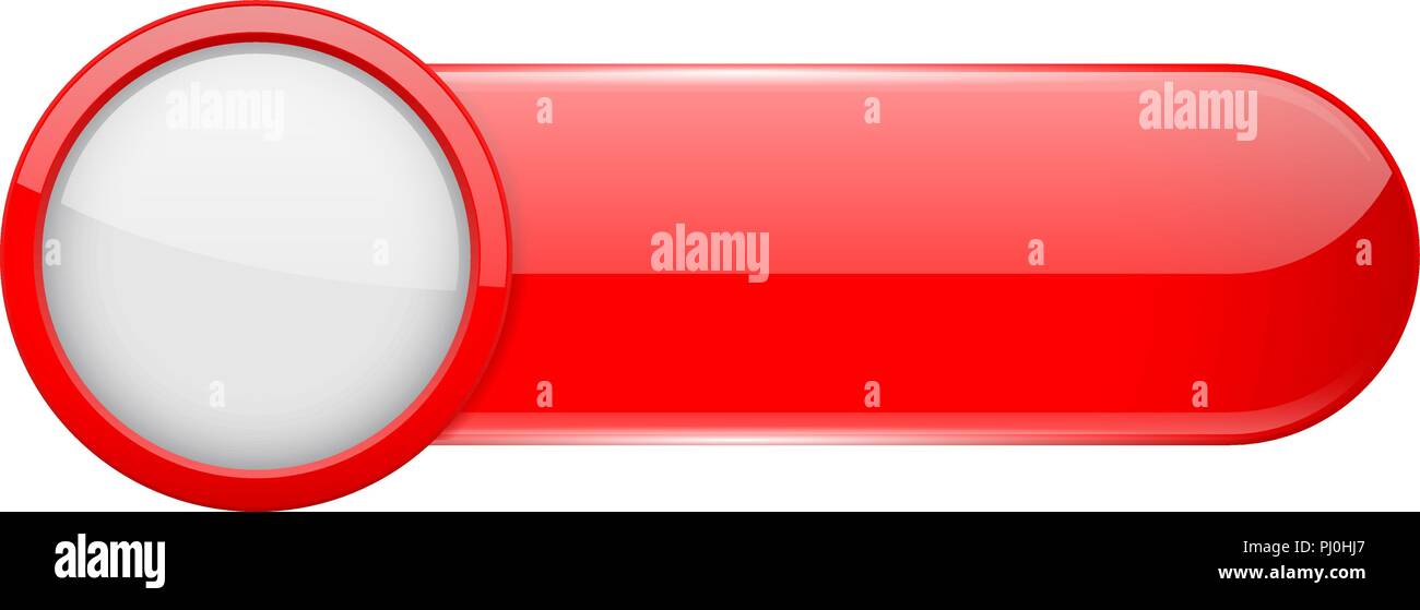 Red menu button with white circle. Oval glass 3d icon Stock Vector ...