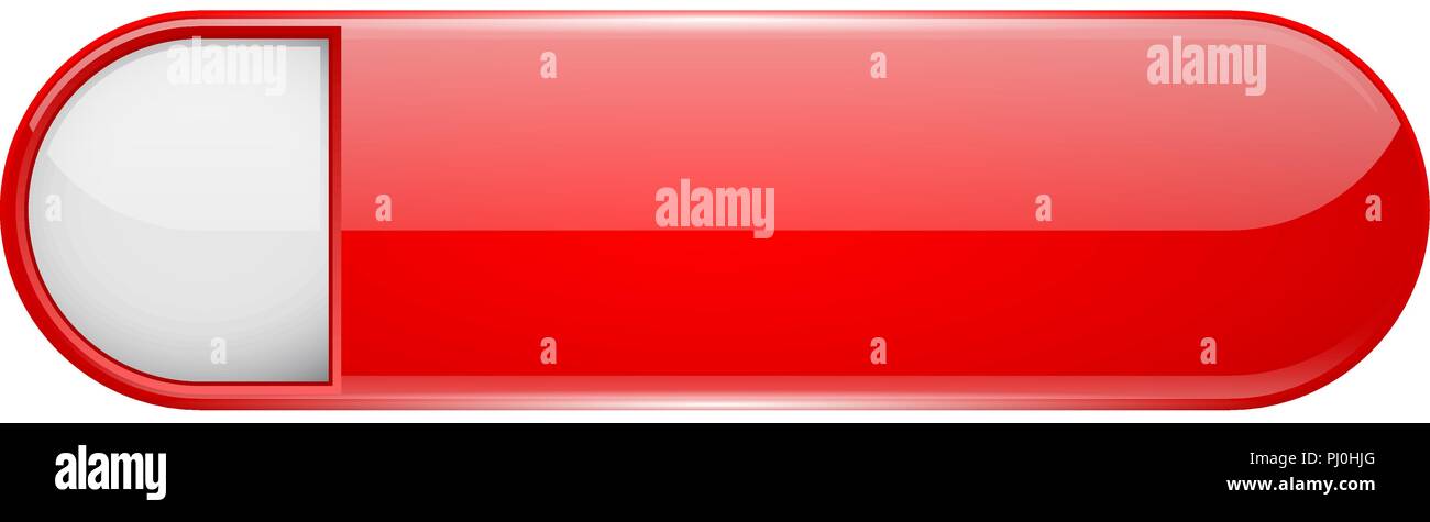 Red menu button with white tag. Oval glass 3d icon Stock Vector Image ...