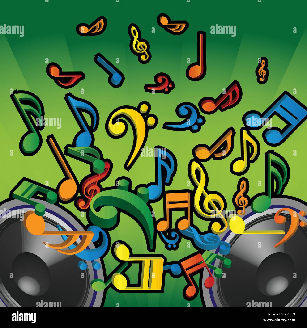 Colorful Music Note Design