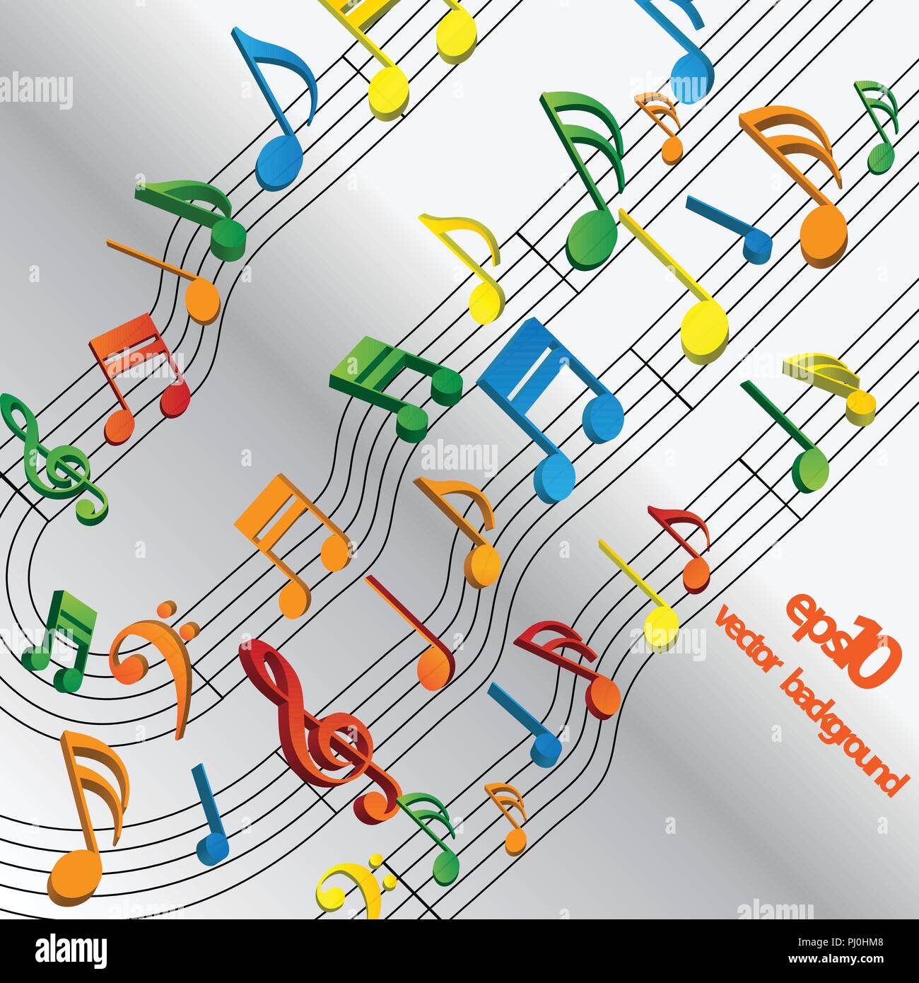 Colorful Music Note Design