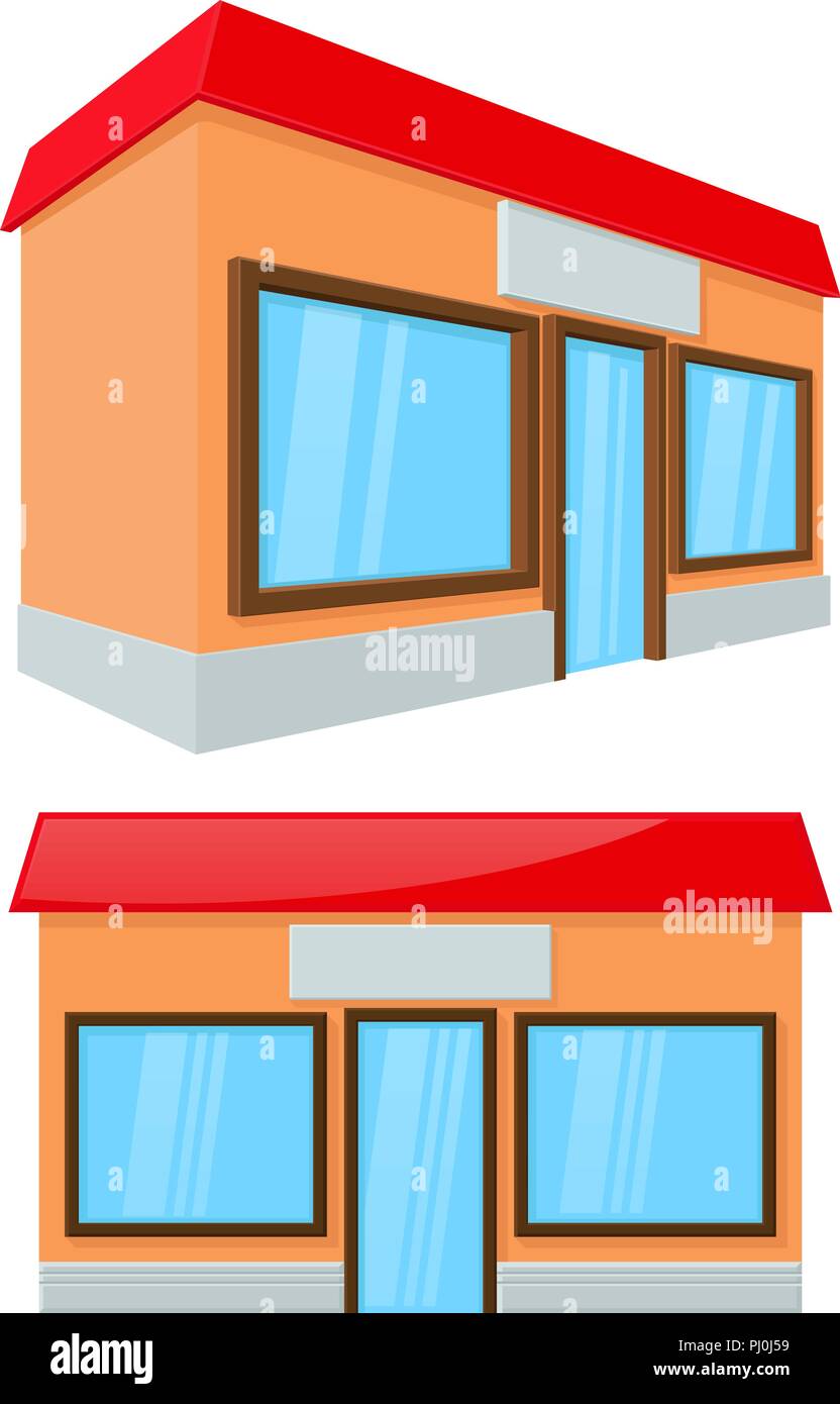Shop building. Front and side view Stock Vector Image & Art - Alamy