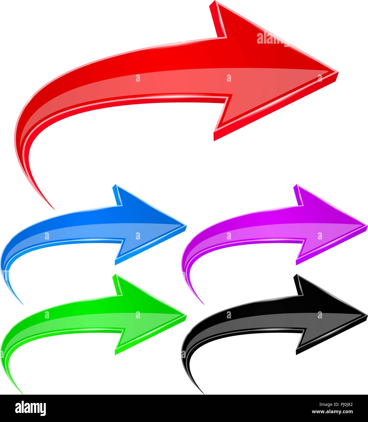 Colored arrows. 3d signs Stock Vector Image & Art - Alamy