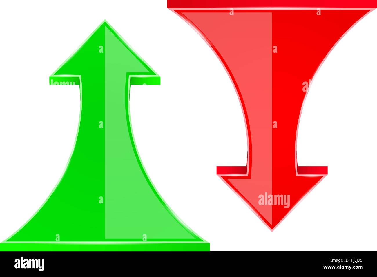 Red and green Down and Up arrows Stock Vector Image & Art - Alamy