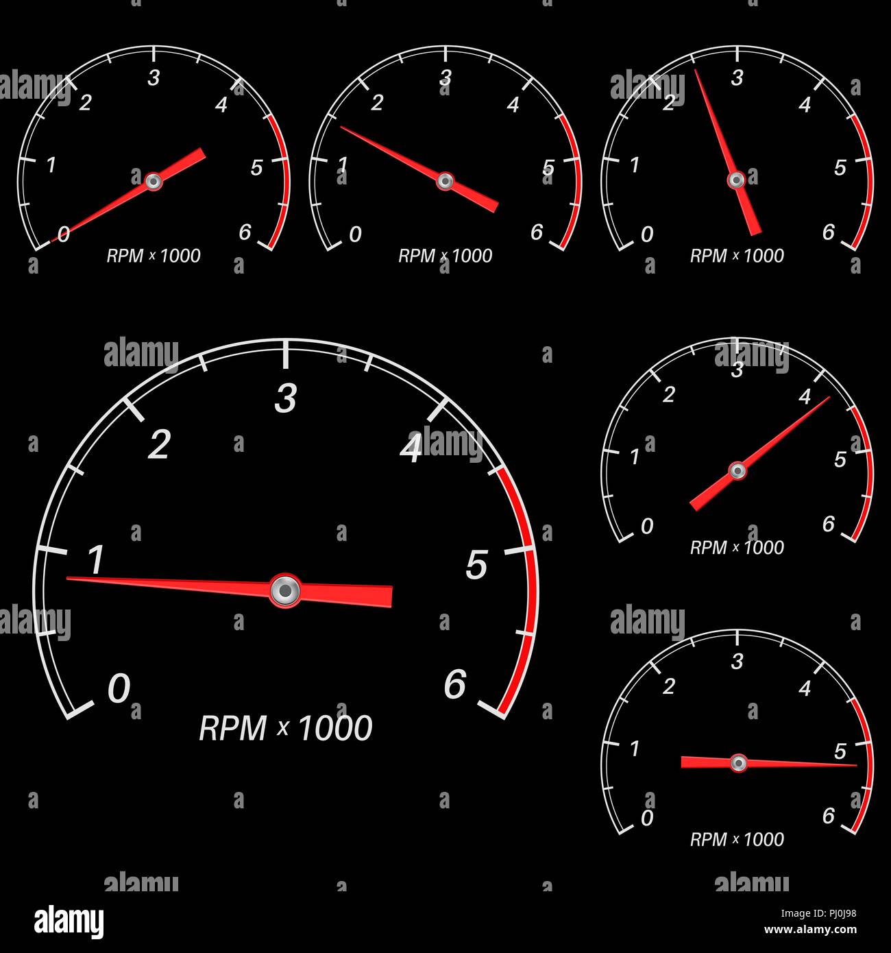 Tachometerscales on black background Stock Vector Image & Art - Alamy