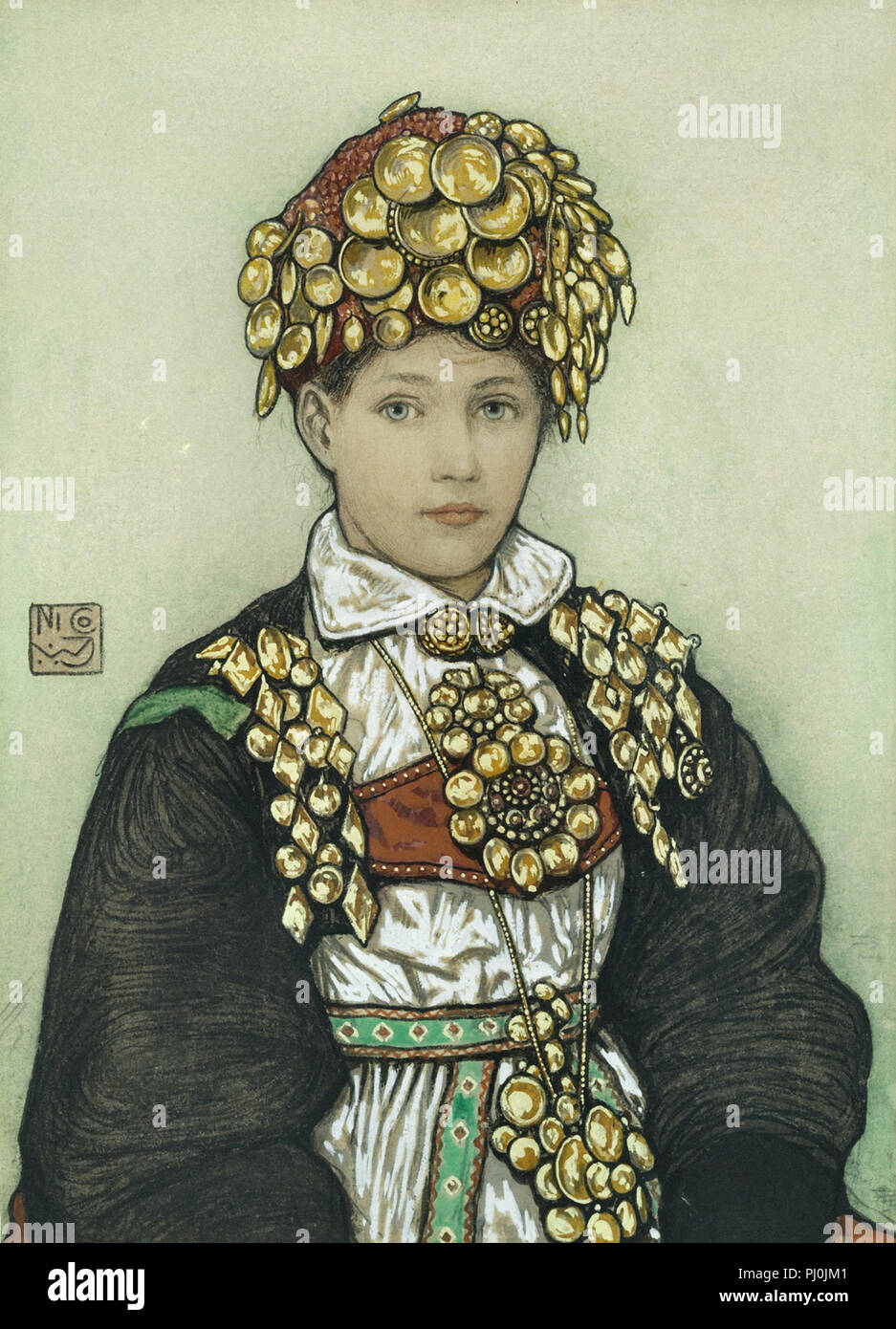 Jungmann Nico - Portrait of a Young Girl in Traditional Dress Stock ...