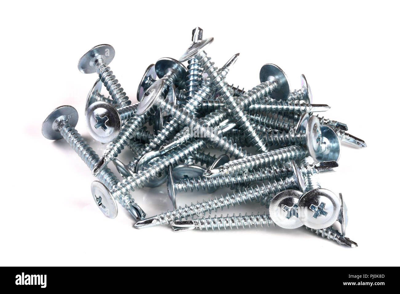 metal screws isolated on white background closeup Stock Photo - Alamy