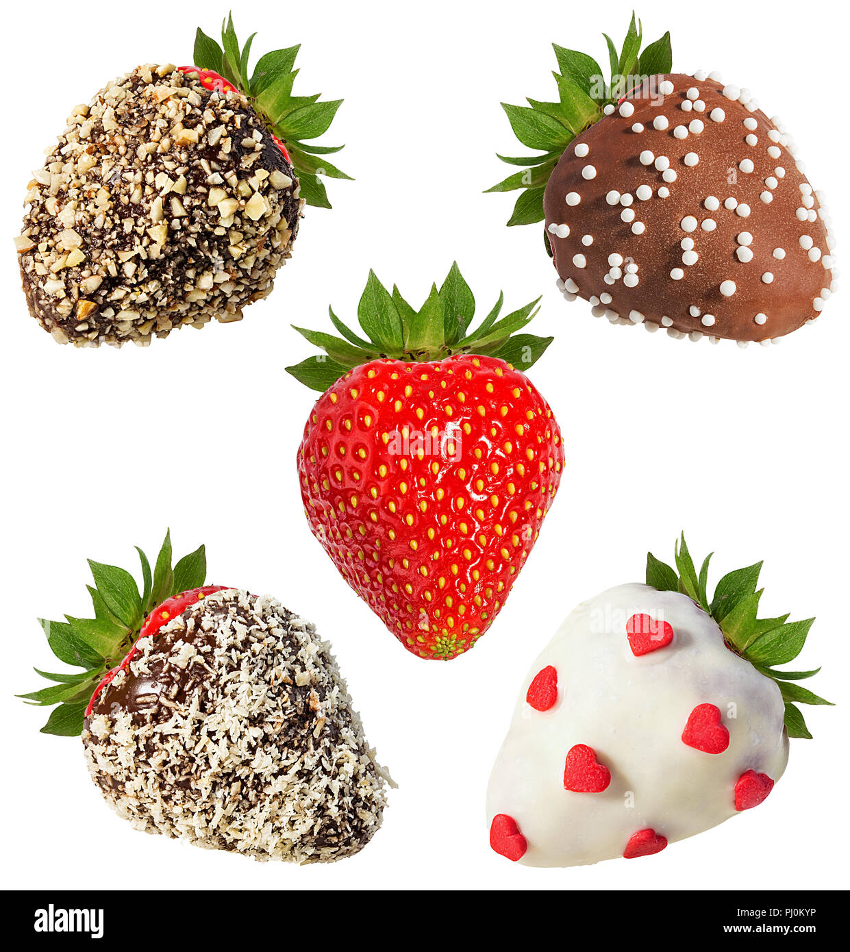 strawberry in chocolate isolated on the white background Stock Photo ...