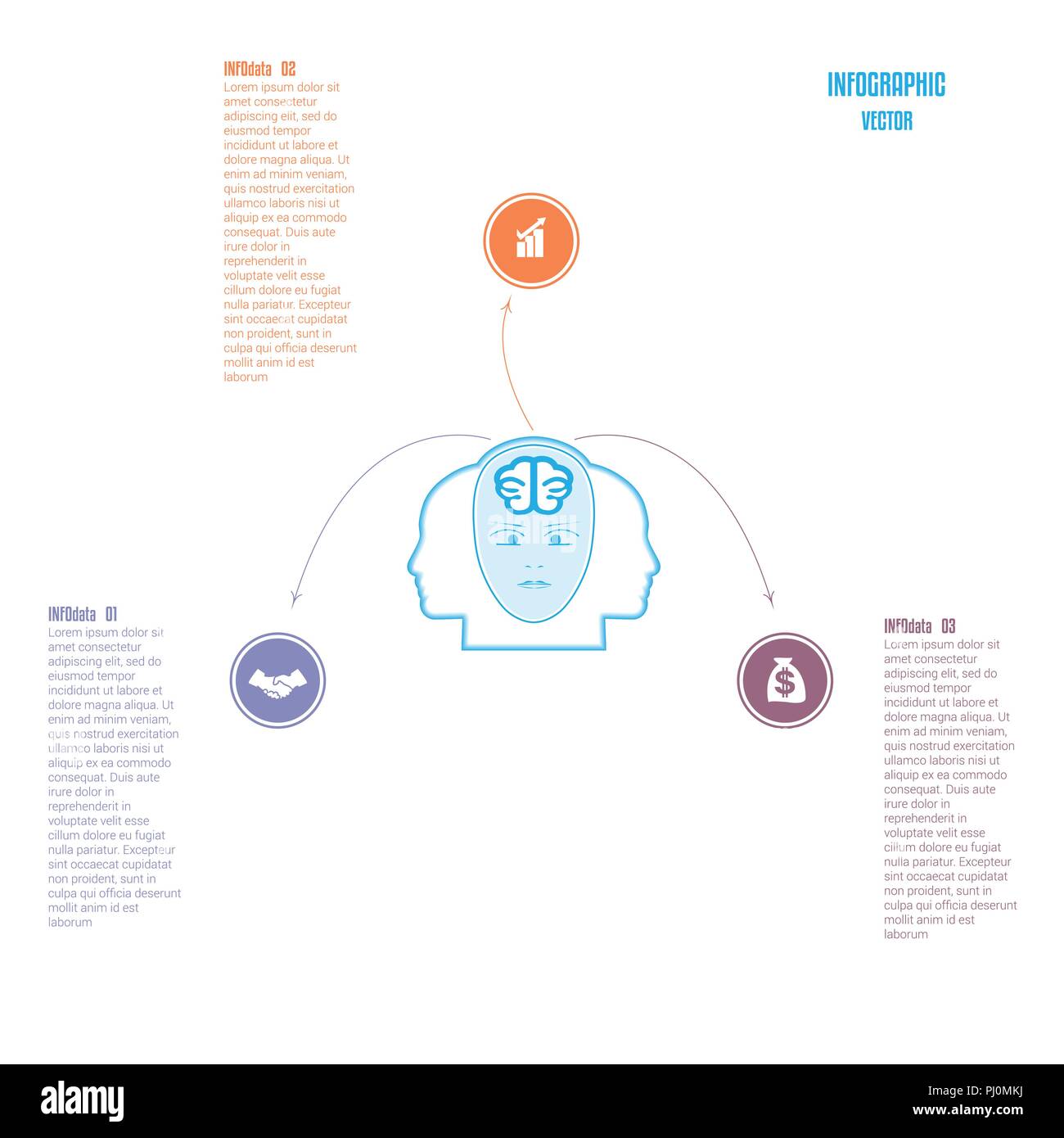 Elements for template. Brain storm infographics business concept for 3 ...