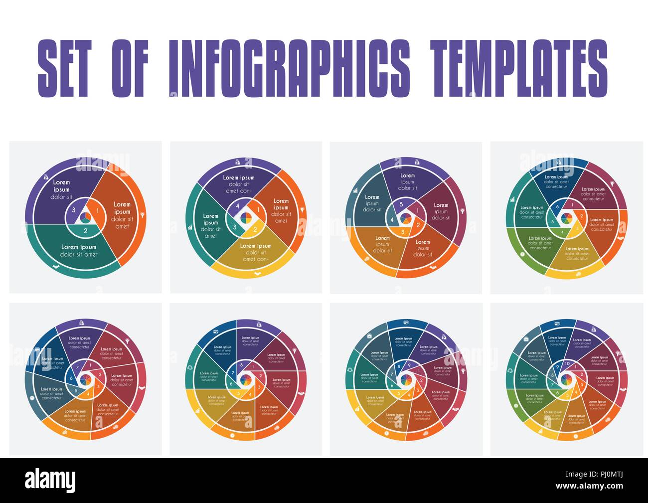 Vector set of Infographics. Universal flat templates elements ...