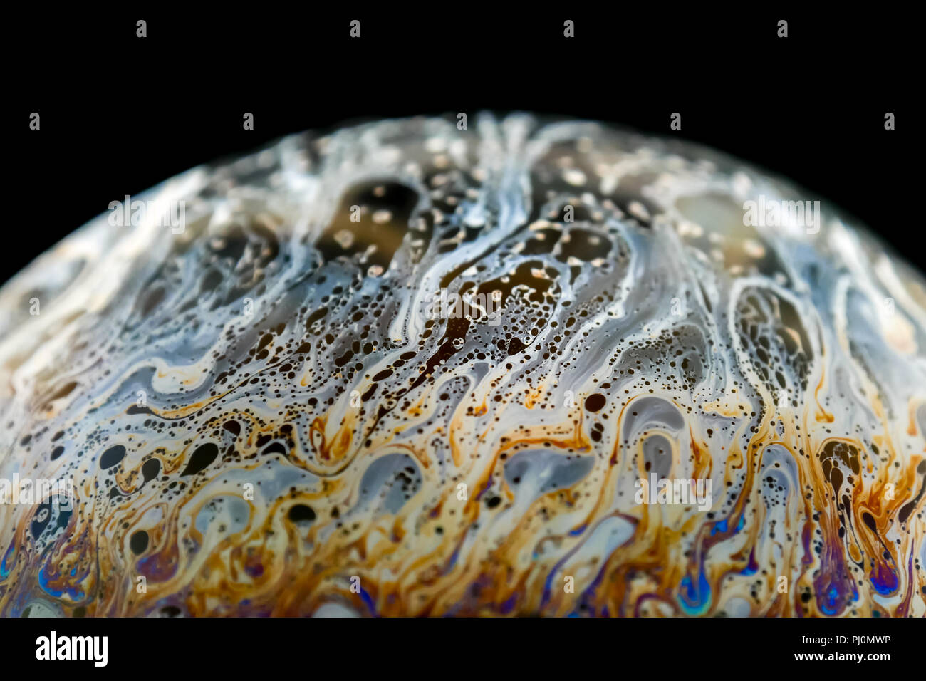 Half soap Bubble Ball abstract background semicircle. Model of Space or ...