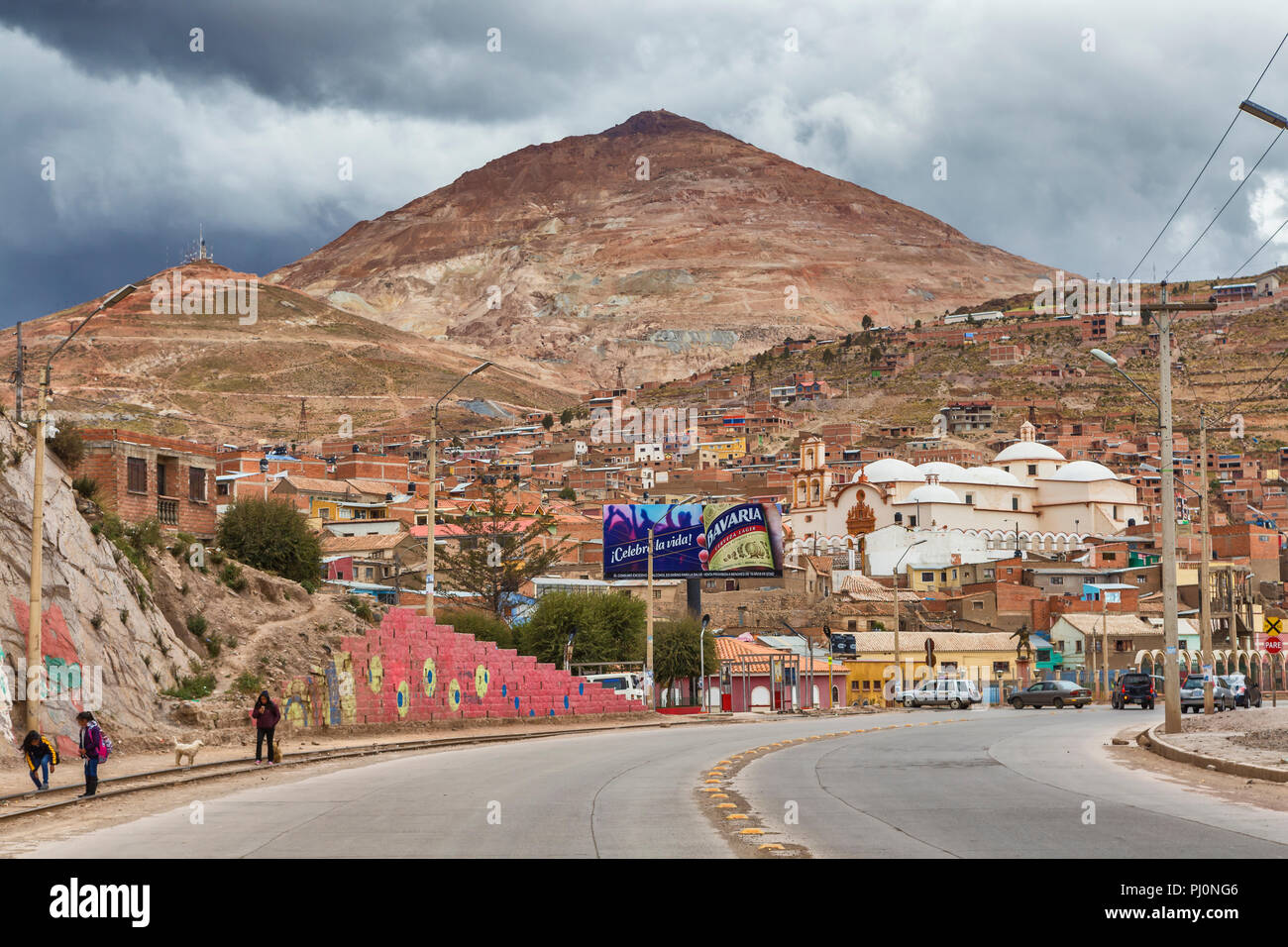 Cerro Rico mountain (4782 m), Potosi, Potosi department, Bolivia Stock ...