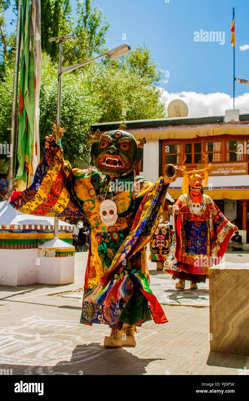 Mask dance performance at Ladakh Festival, Leh, Ladakh, India Stock ...