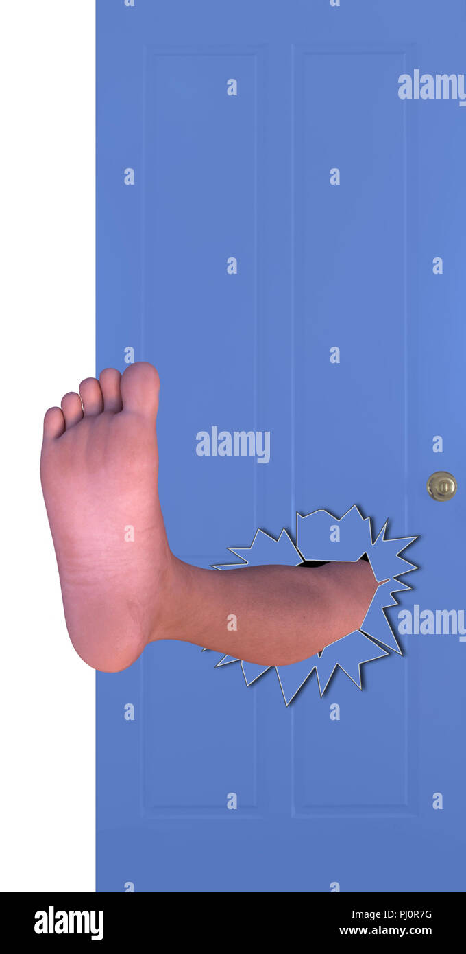 A foot in the door concept Stock Photo - Alamy