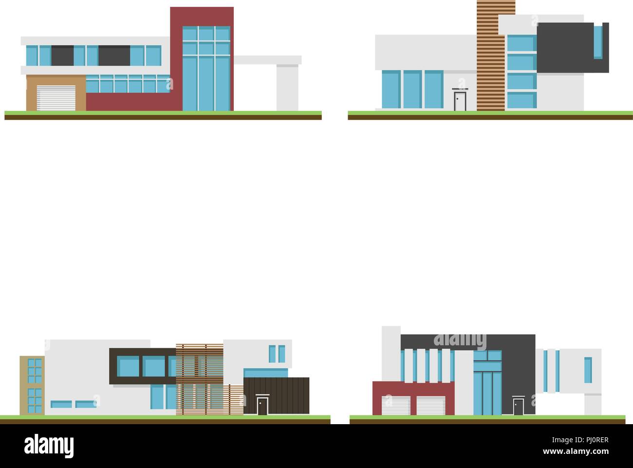 Set of houses and modern houses design, Modern building and ...