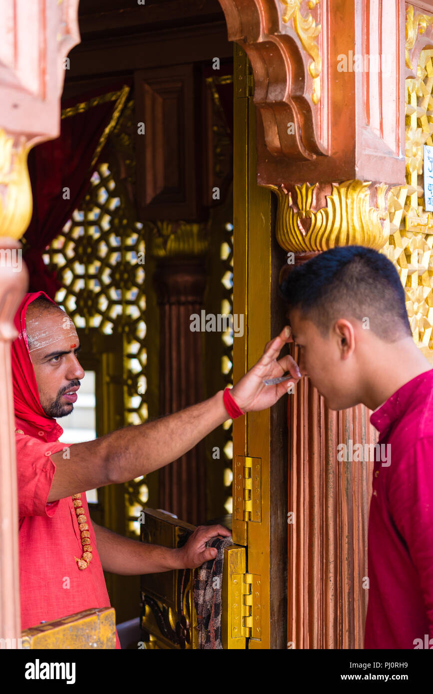 Sanga, Nepal - July 16, 2018 : Religious blessing at Kailashnath ...