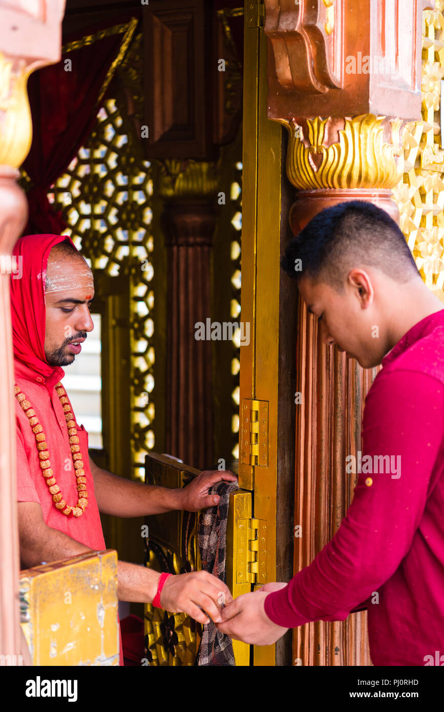 Sanga, Nepal - July 16, 2018 : Religious blessing at Kailashnath ...