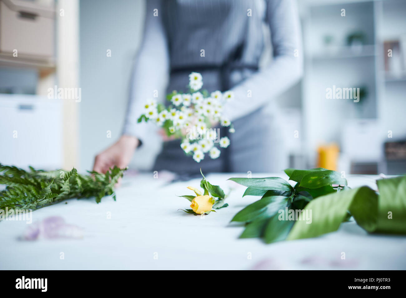 Making floral composition Stock Photo - Alamy