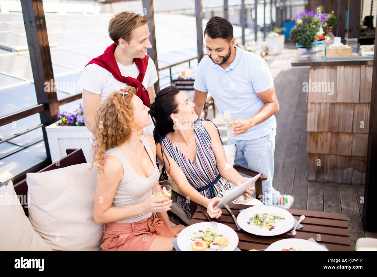 Double Date in Cafe Stock Photo - Alamy