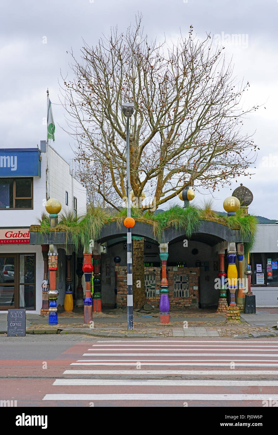 The Hundertwasser Toilets, a public toilet located at 60 Gillies Street ...