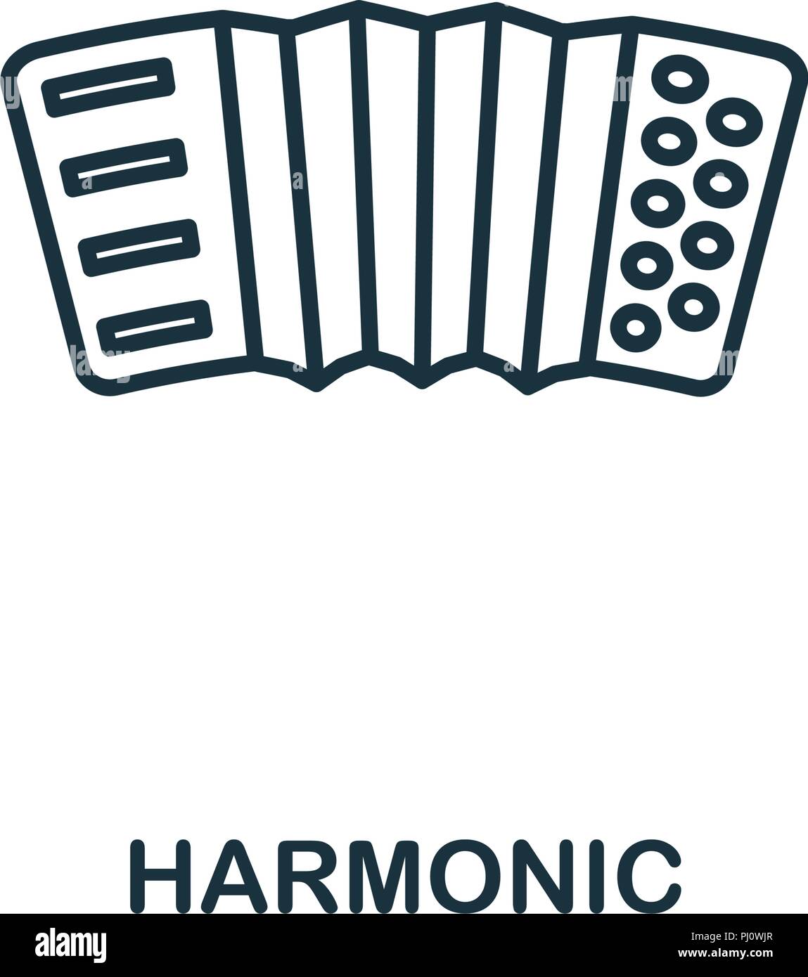 Harmonic outline icon. Simple element illustration. Harmonic icon in ...