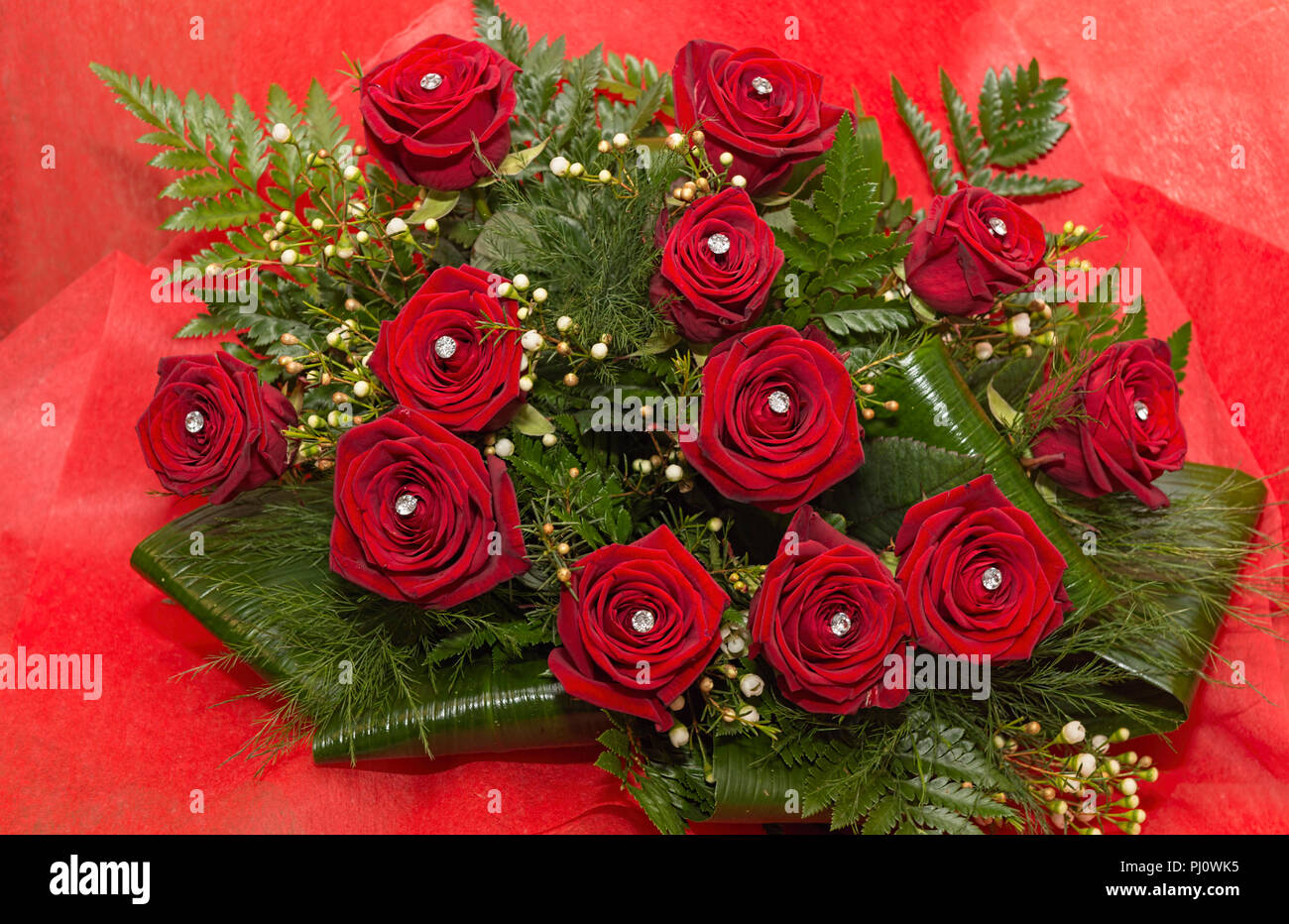 Bouquet of Red Roses Stock Photo - Alamy