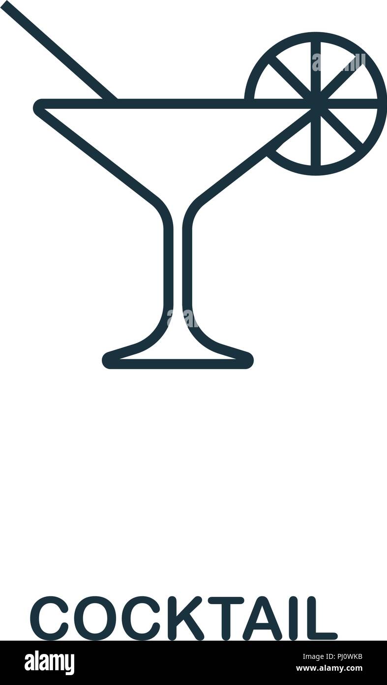 Cocktail outline icon. Simple element illustration. Cocktail icon in ...
