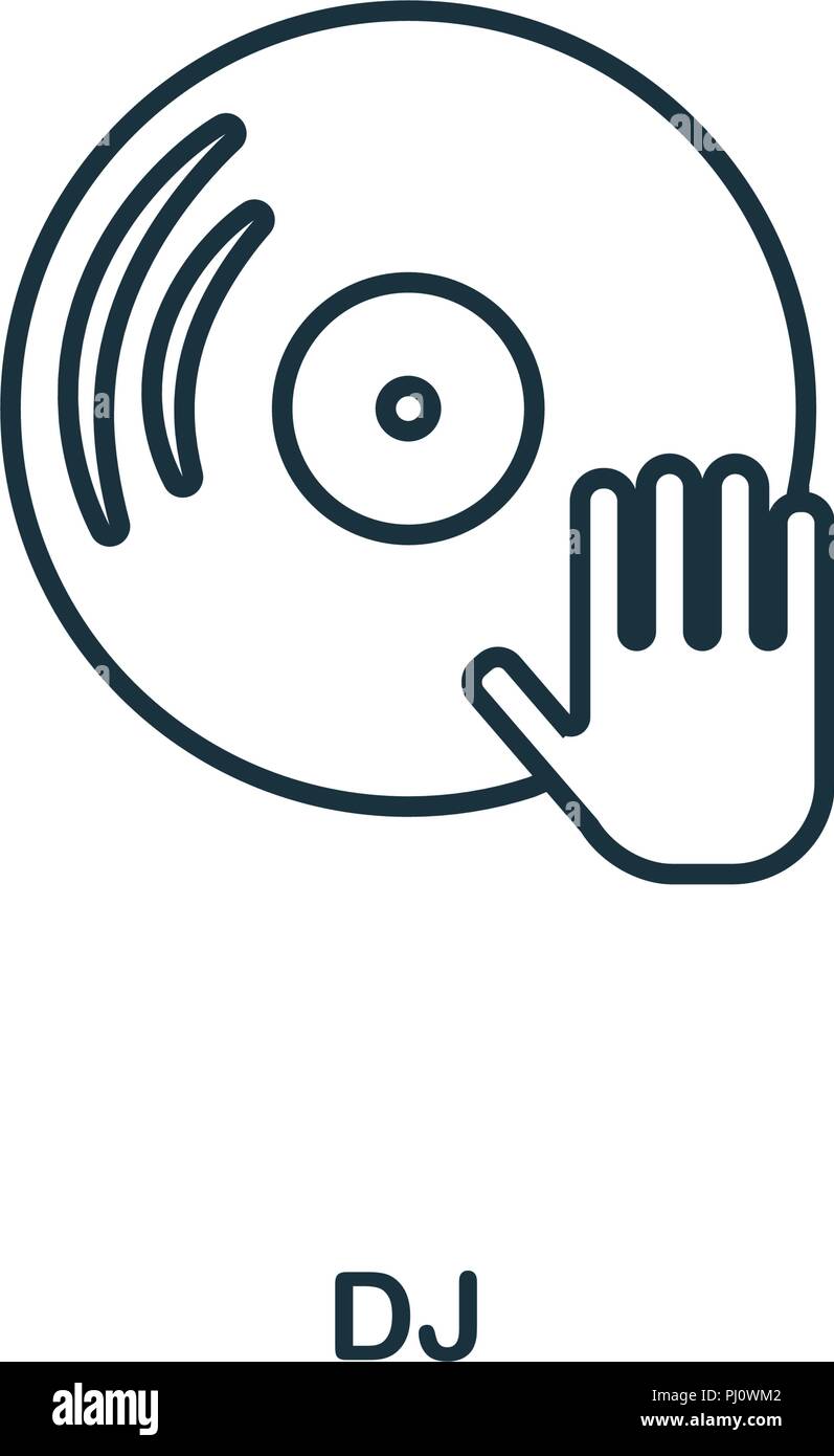 Dj outline icon. Simple element illustration. Dj icon in outline style ...