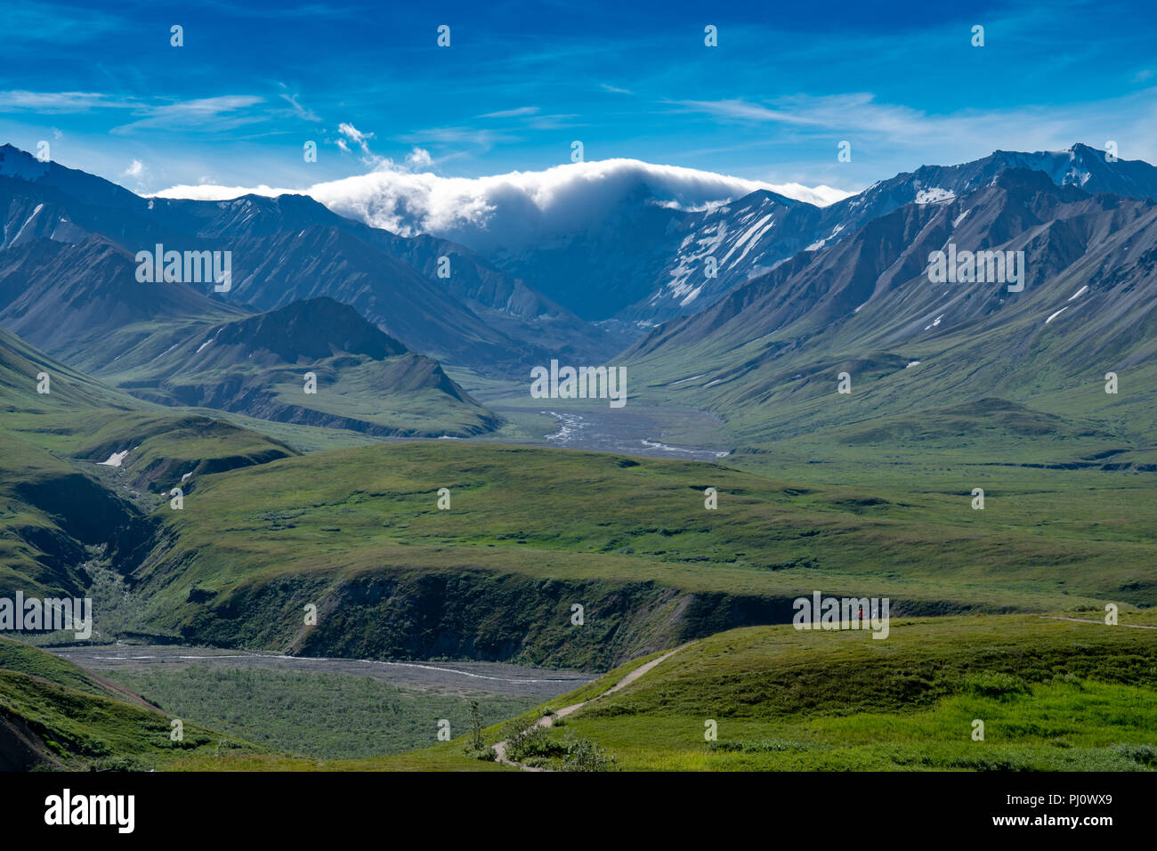 View of the Alaska Range mountains from Eielson Visitors Center in ...