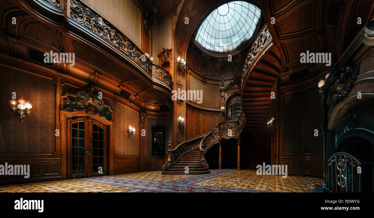 Lviv, Ukraine - 23 September, 2016: House of Scientists. Interior of ...