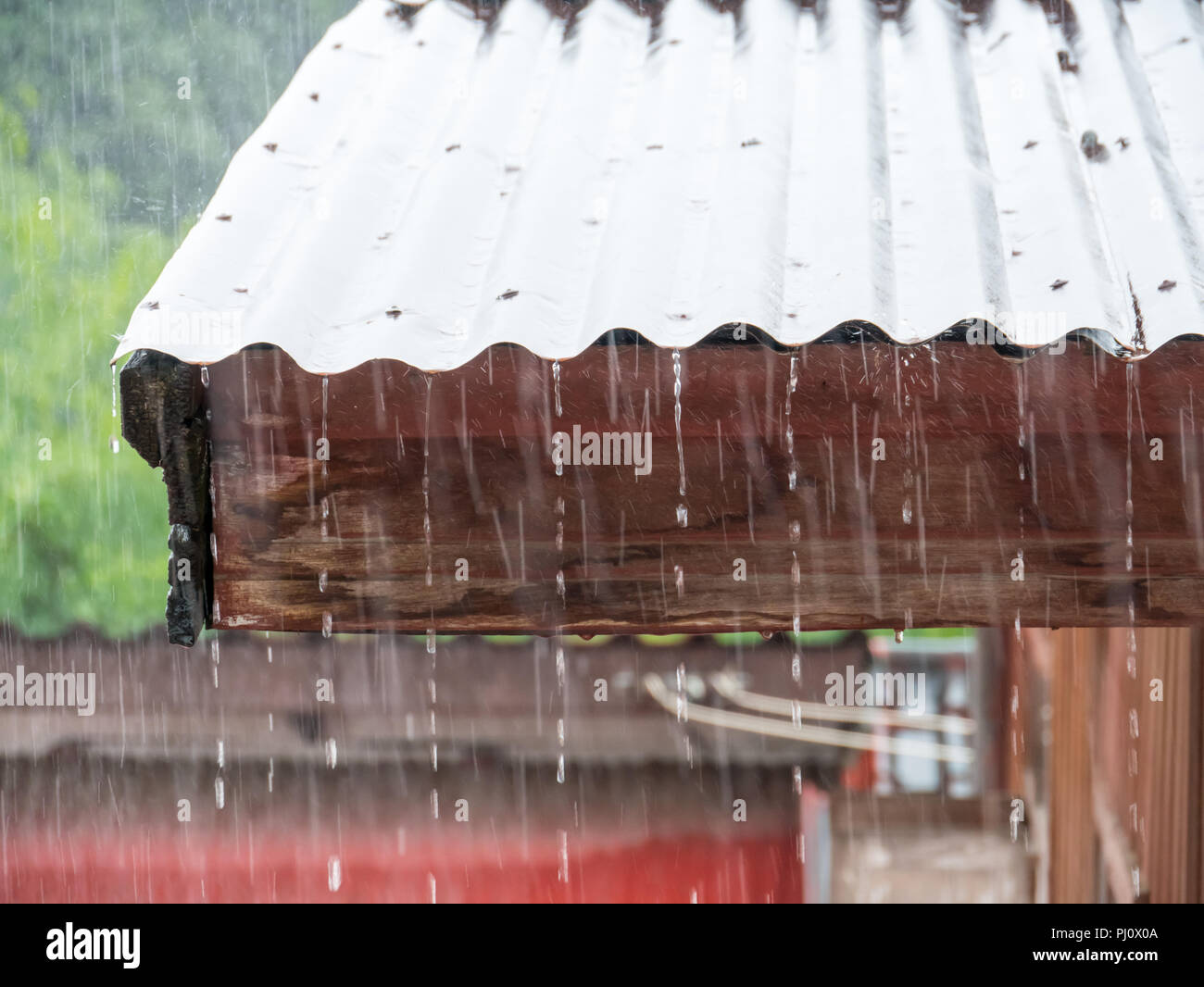 Rain falling roof hi-res stock photography and images - Alamy