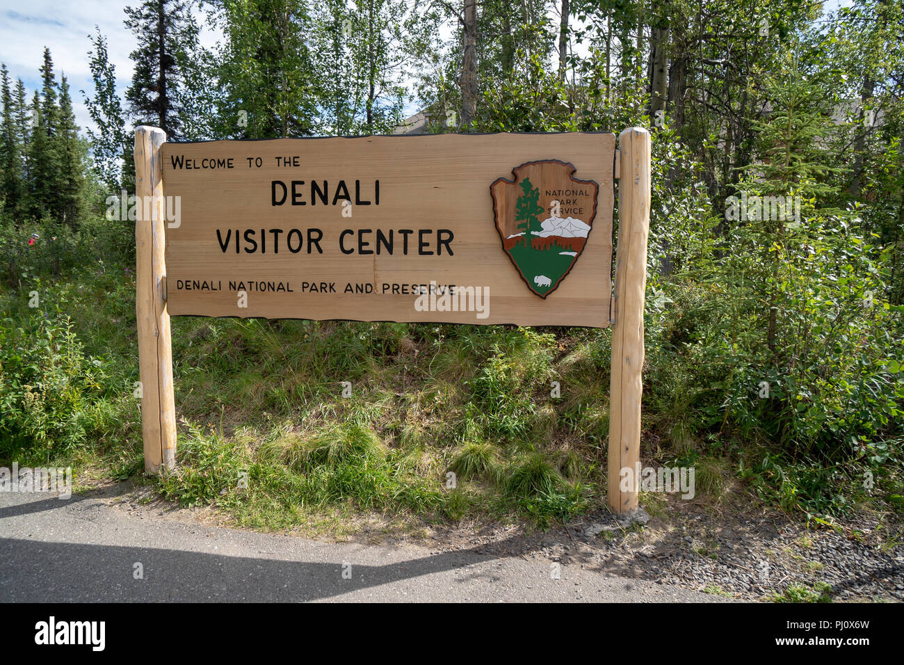 Denali national park sign hi-res stock photography and images - Alamy
