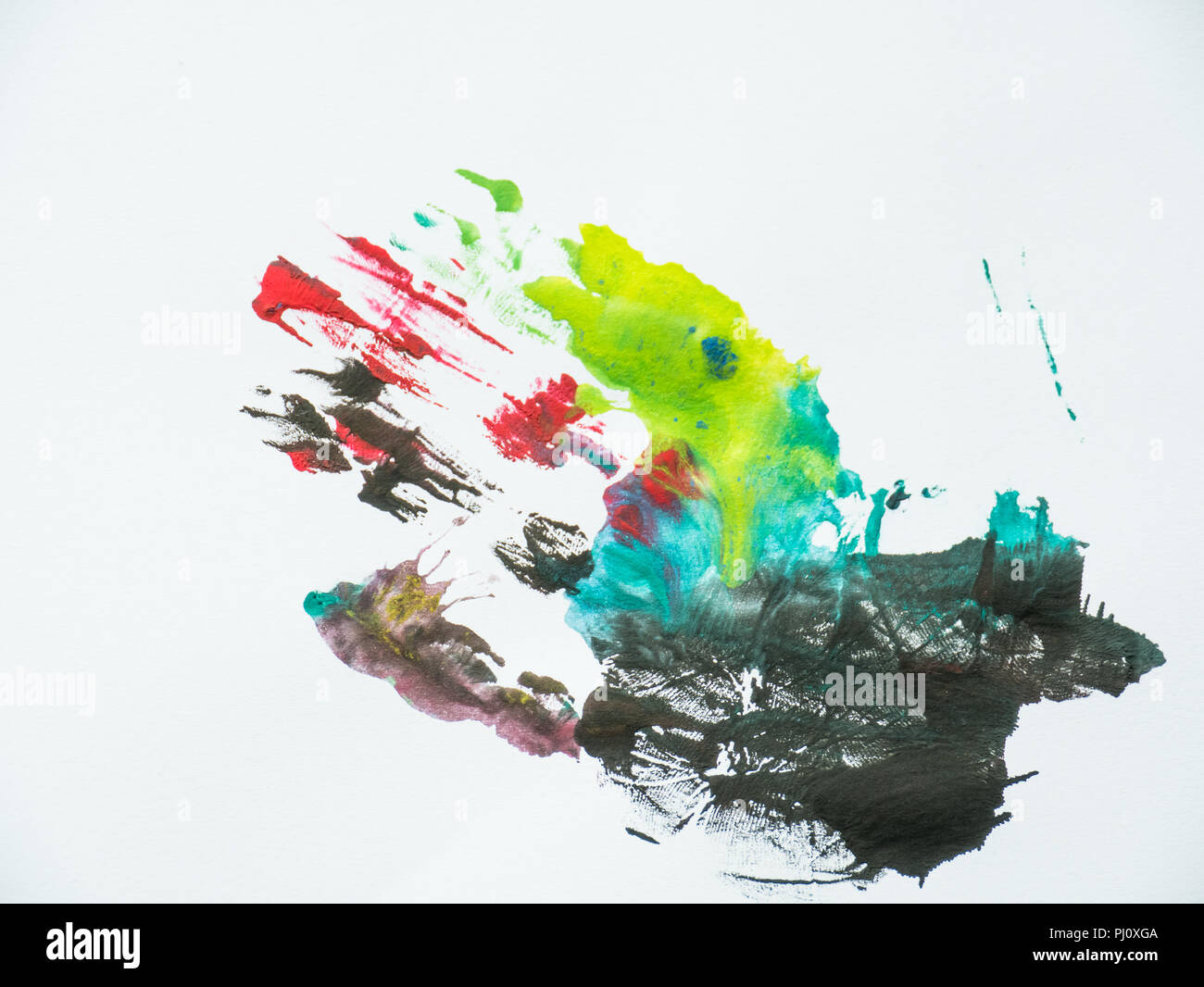 Hand color in white paper background Stock Photo - Alamy