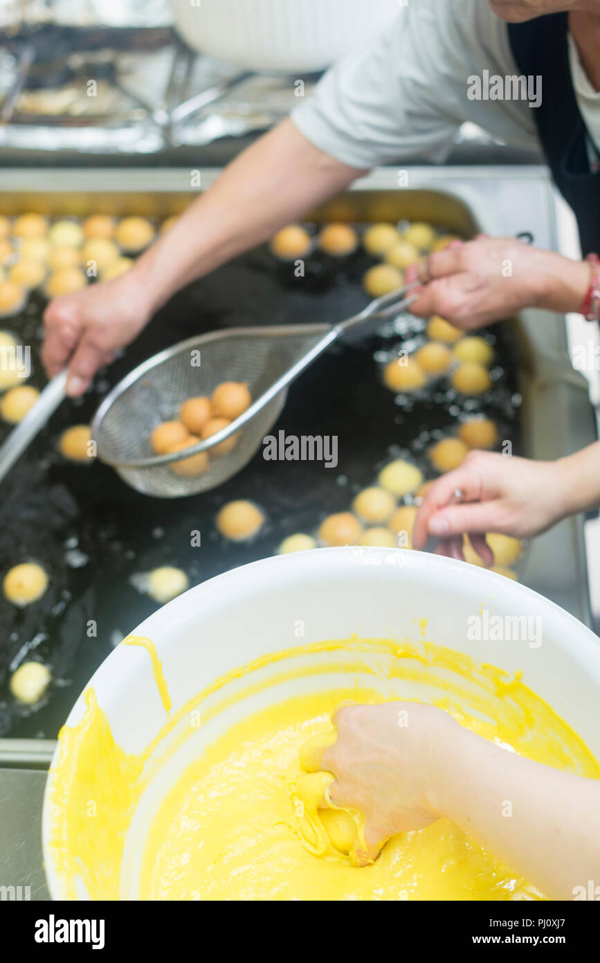 Making sweets fried and baked in the bakery Stock Photo - Alamy