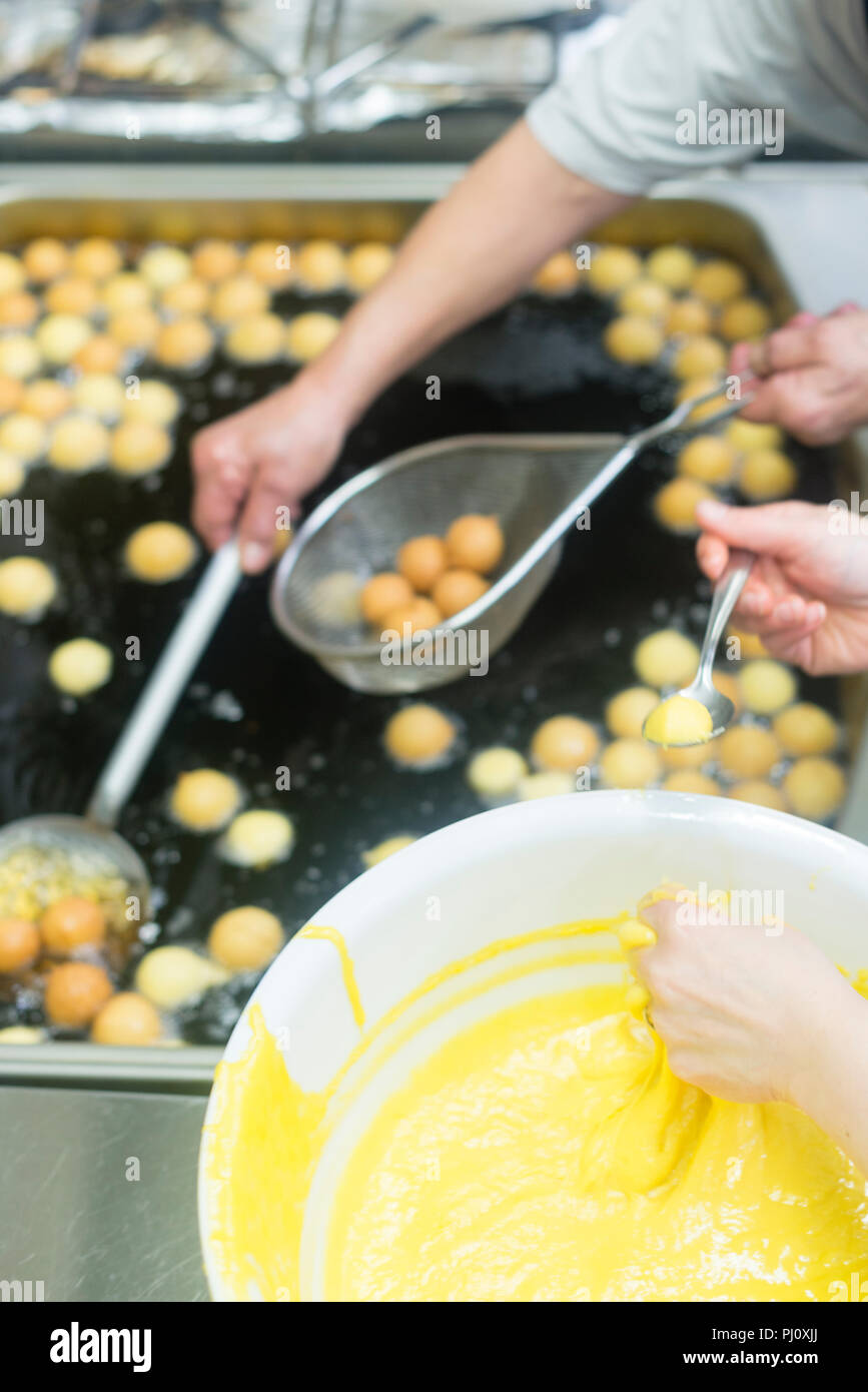 Making sweets fried and baked in the bakery Stock Photo - Alamy