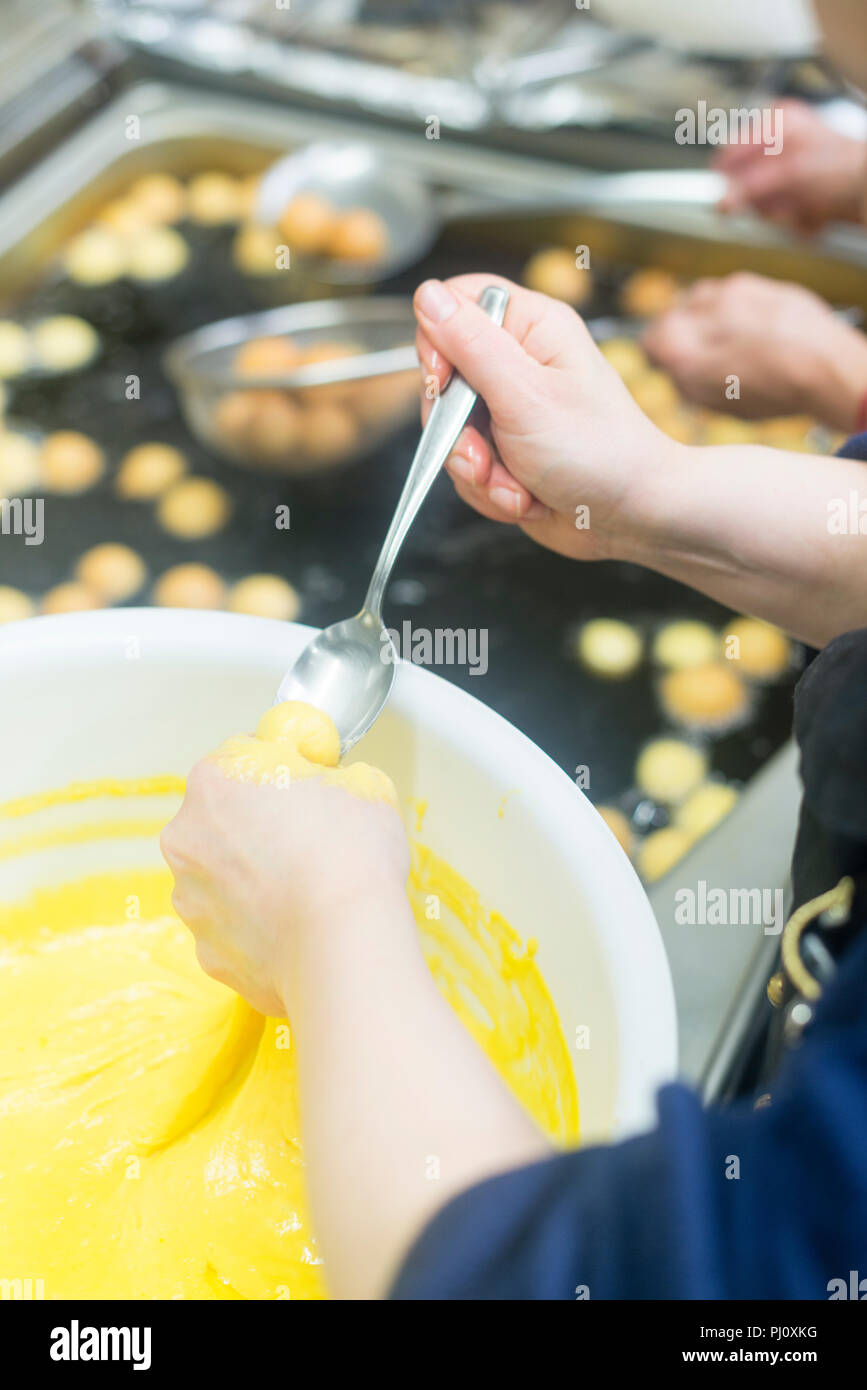 Making sweets fried and baked in the bakery Stock Photo - Alamy