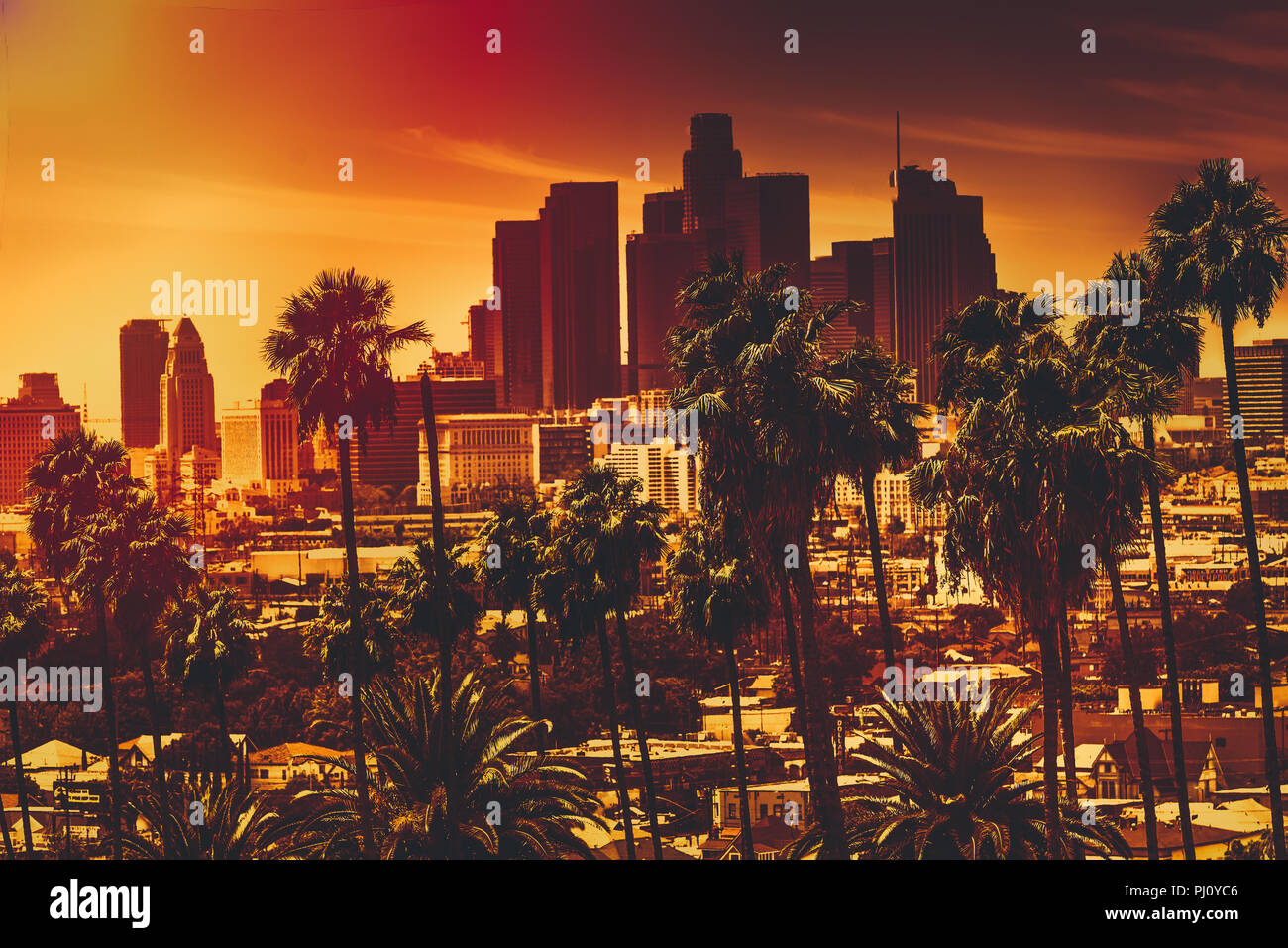 Aerial view of Downtown Los Angeles Stock Photo - Alamy